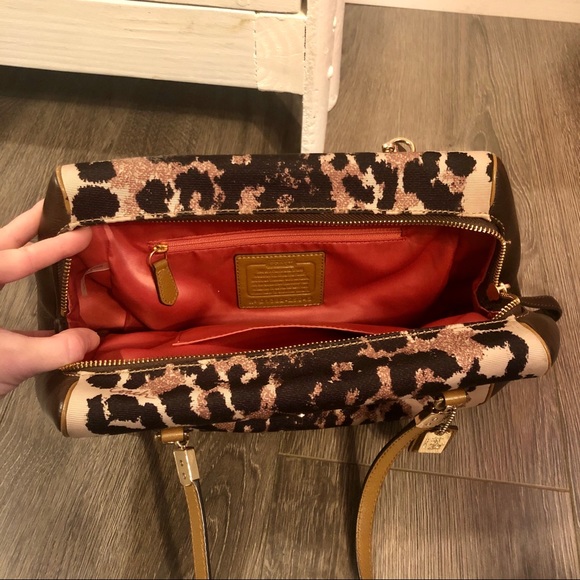 Coach | Bags | Coach Cheetah Print Silk Lining Handbag | Poshmark